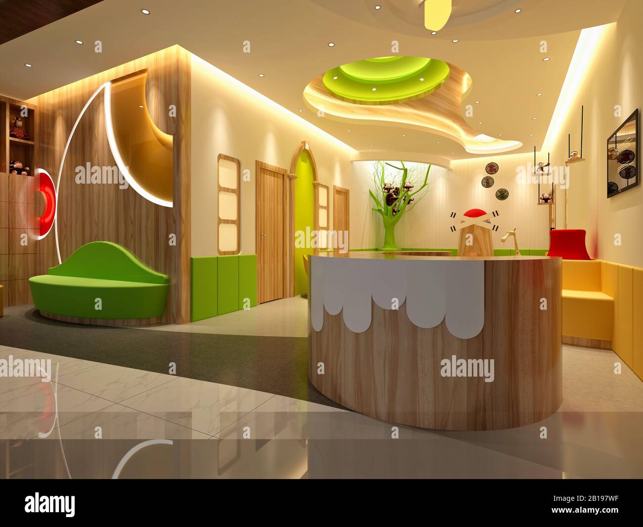 3d render of kindergarten school interior Stock Photo - Alamy