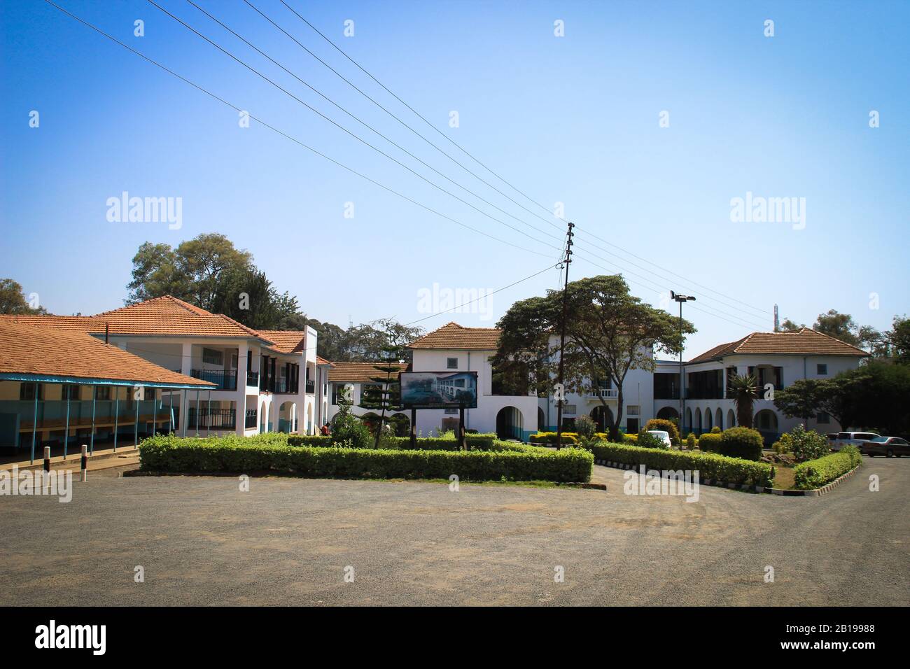 Nairobi, Kenya - January 17, 2015: a high school in the city center ...