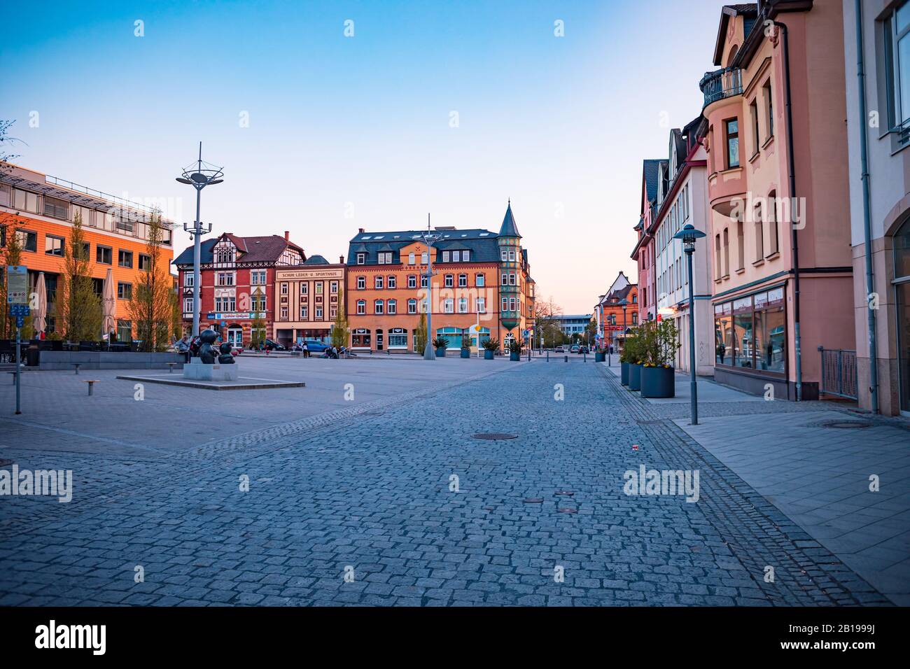 SONNEBERG, GERMANY - CIRCA APRIL, 2019: Plaza PIKO-Platz of Sonneberg ...