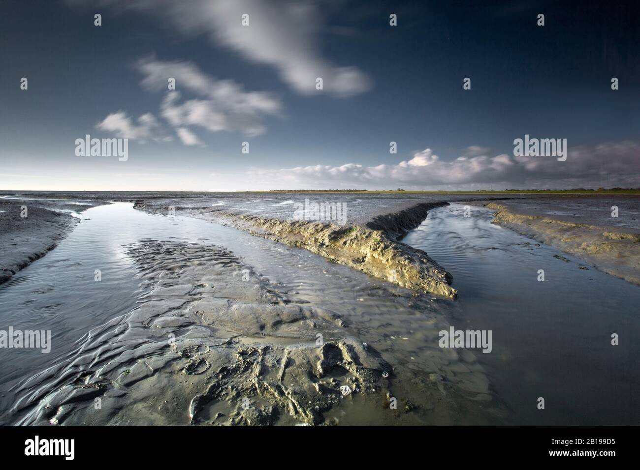 tide ways at sunset, Netherlands, Schiermonnikoog Stock Photo - Alamy