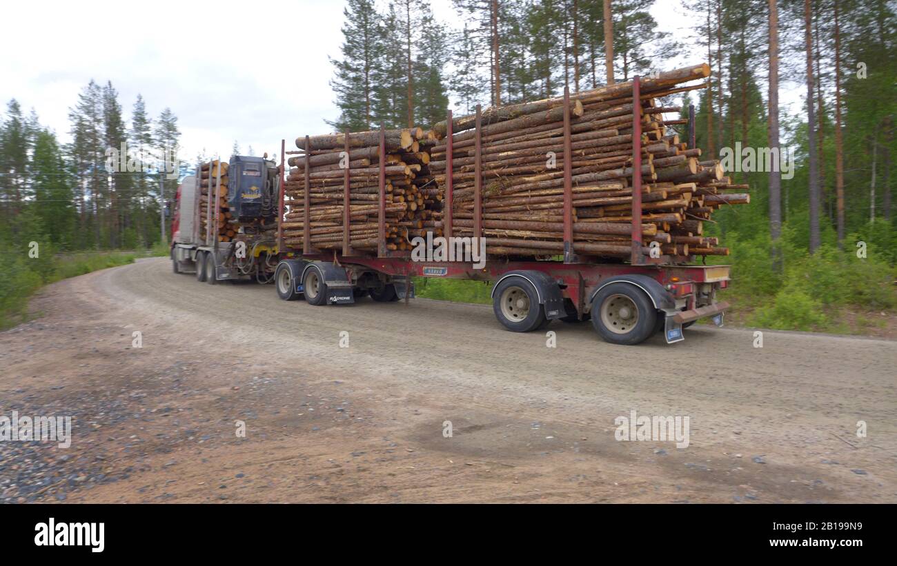 timber transporter in Finnland, Finland Stock Photo - Alamy