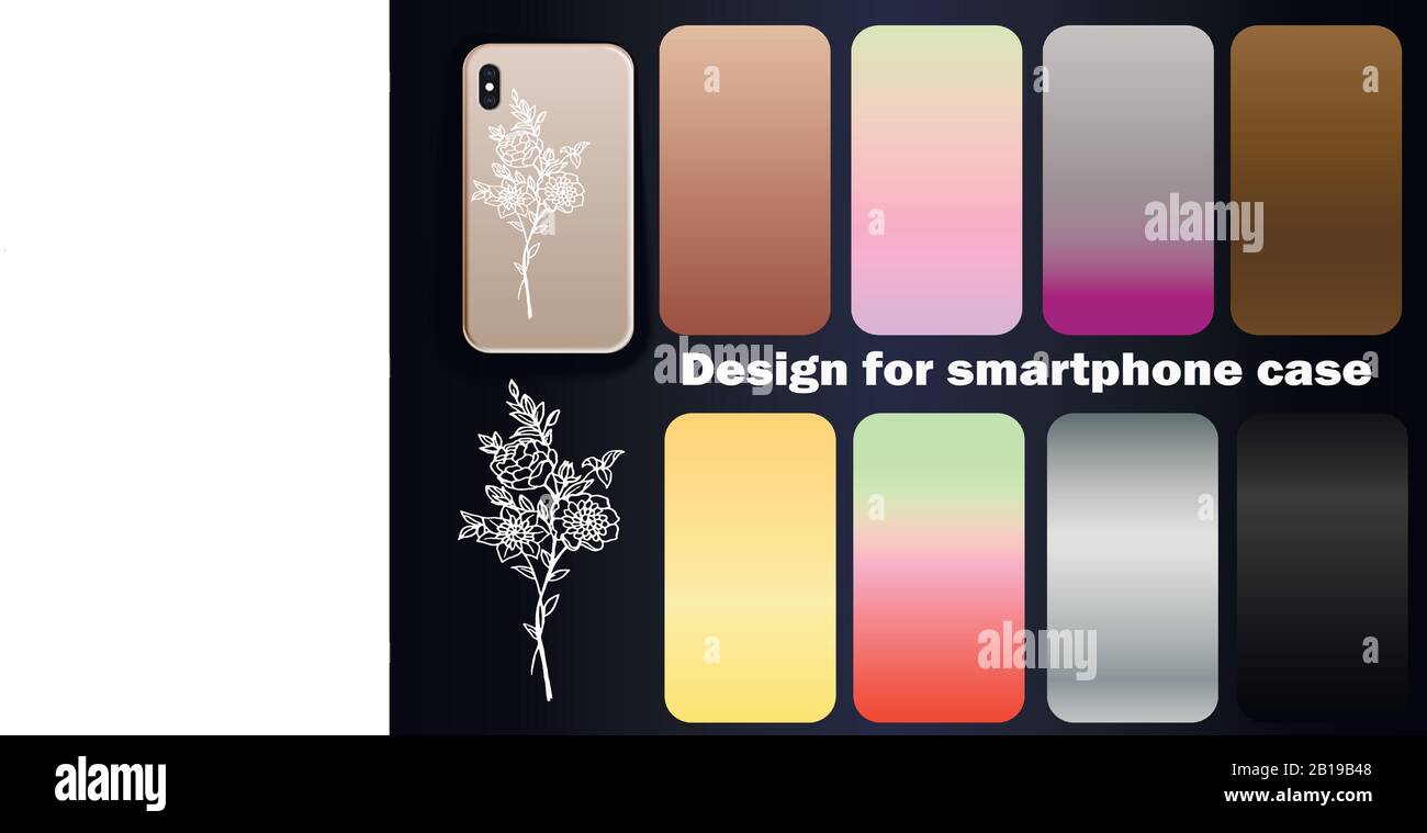 Vector collection gradient prints for smartphone Stock Vector Image ...