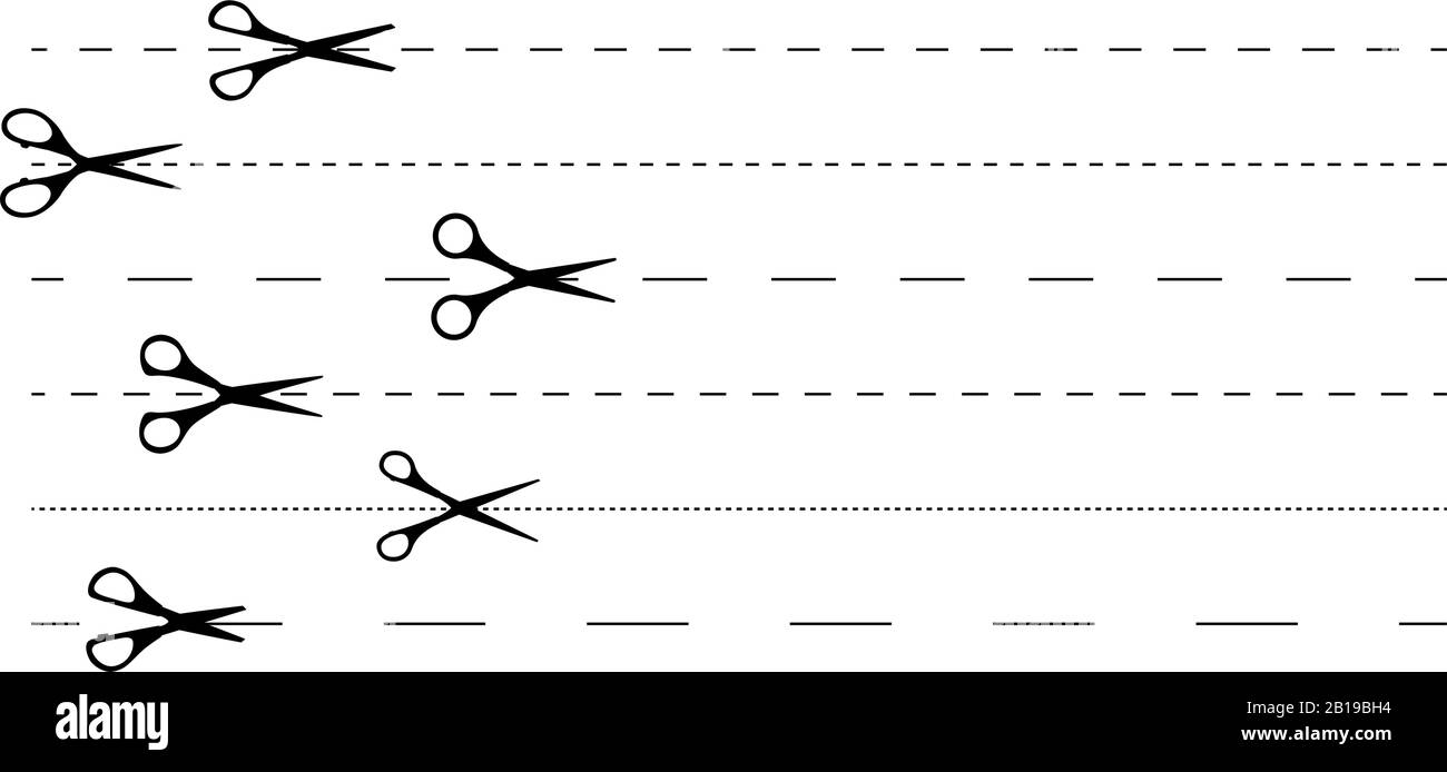 Cut mark scissors dotted Stock Vector Images - Alamy
