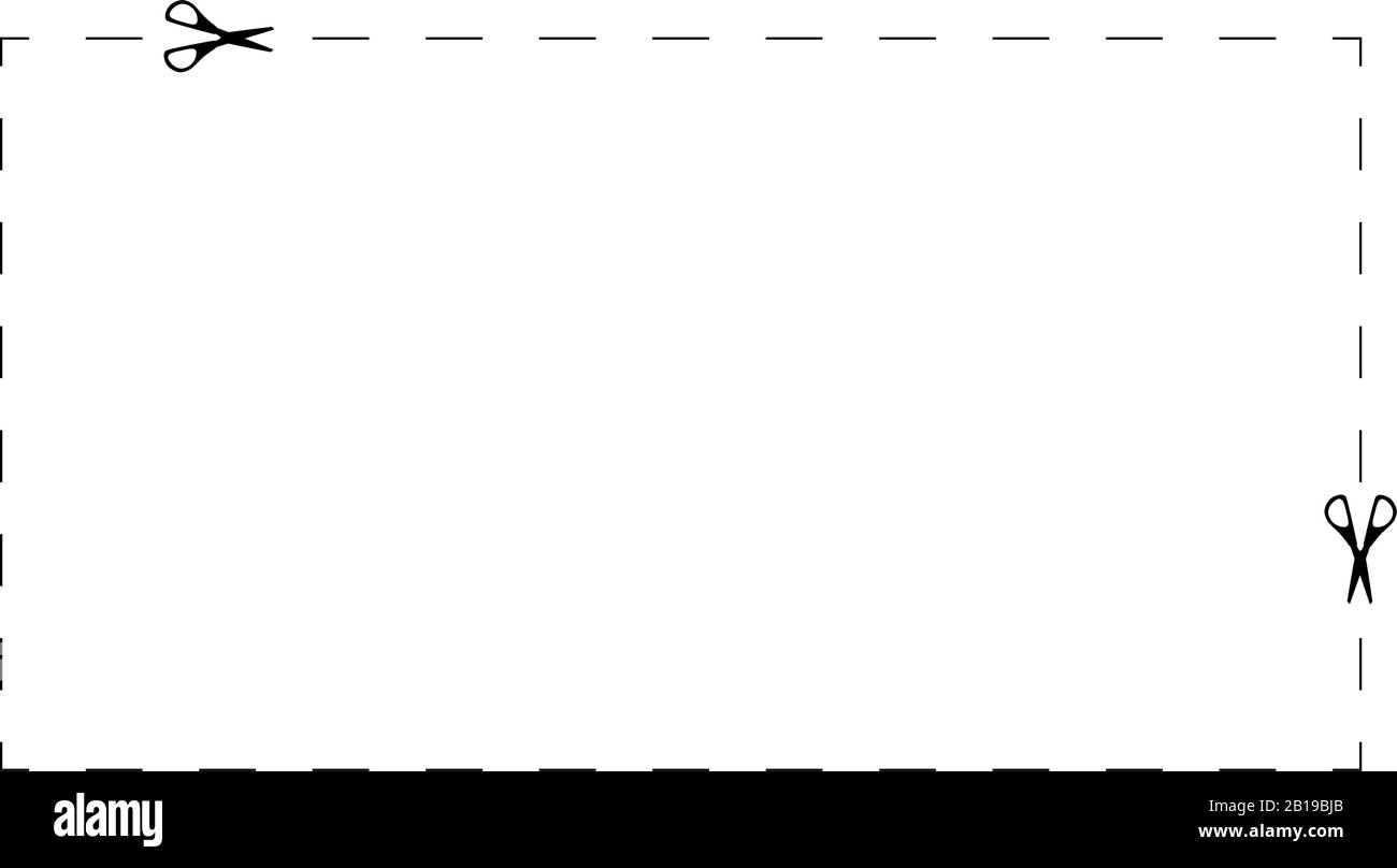 Coupon dotted cut line. Snip frame with a cutline border Stock Vector ...