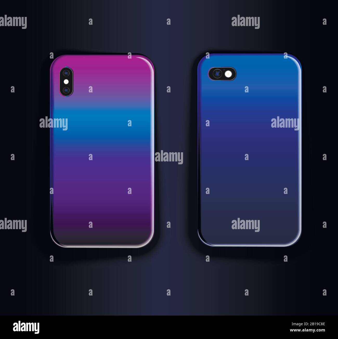 Two stylish smartphone cases with a trendy gradient print. Collection ...