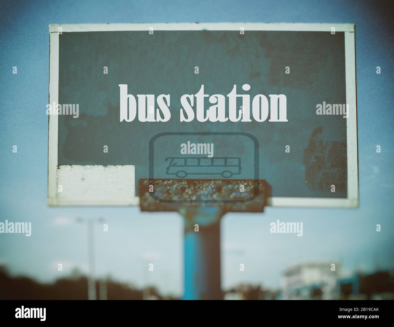 Old board - bus station, background, texture Stock Photo - Alamy