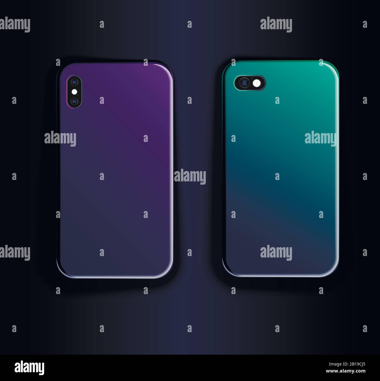 Vector print layout for smartphone case - trend metallic gradient print ...