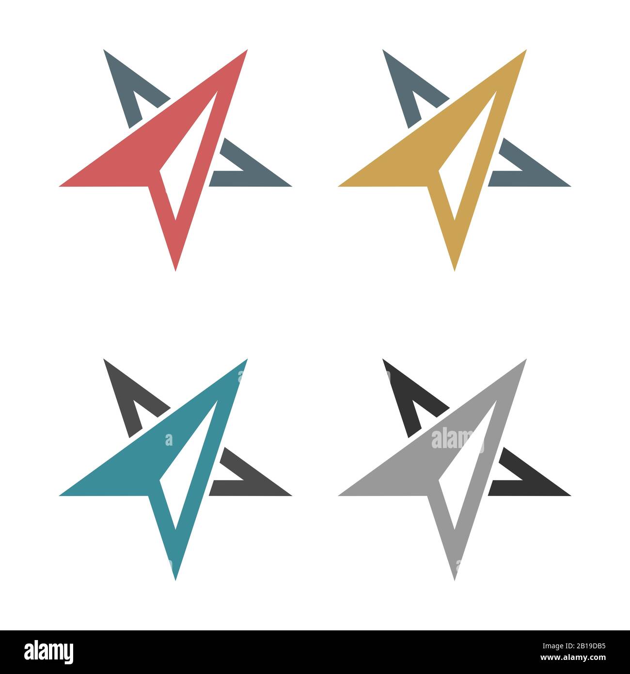 set Abstract Arrow Star Compass Rose Logo template Illustration Design ...