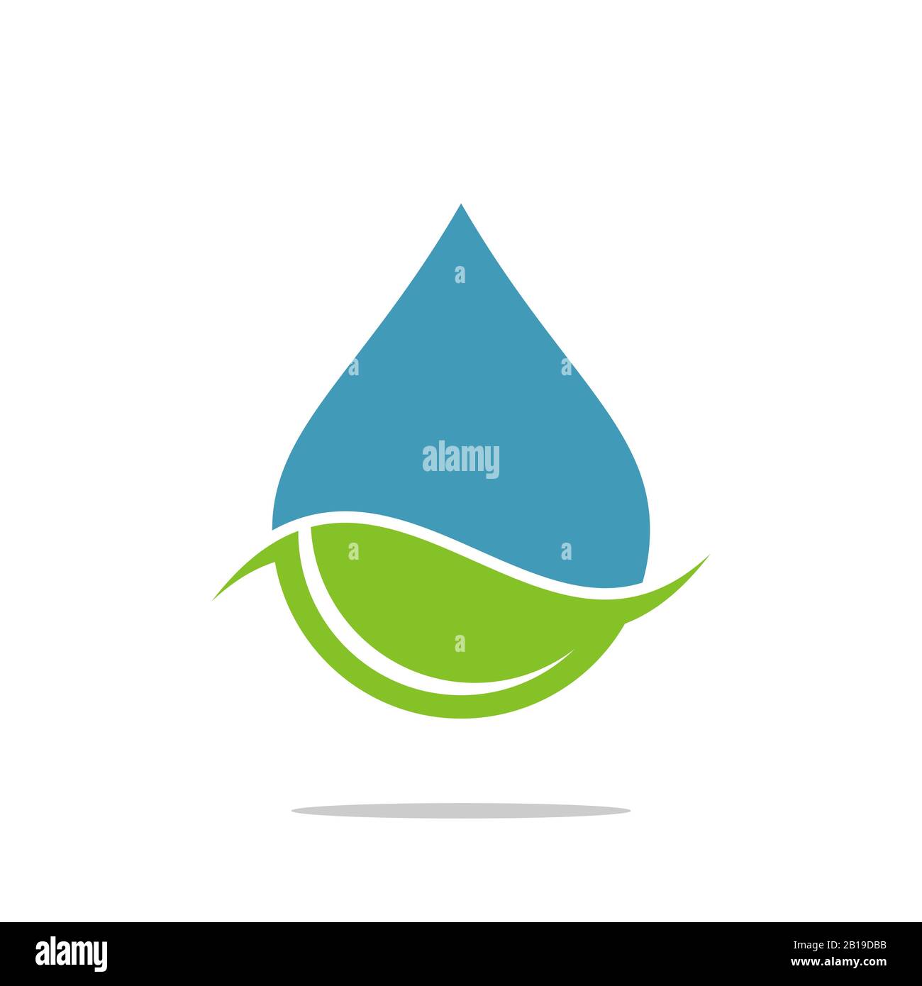 Drop Water with Green Leaf Logo Template Illustration Design. Vector ...