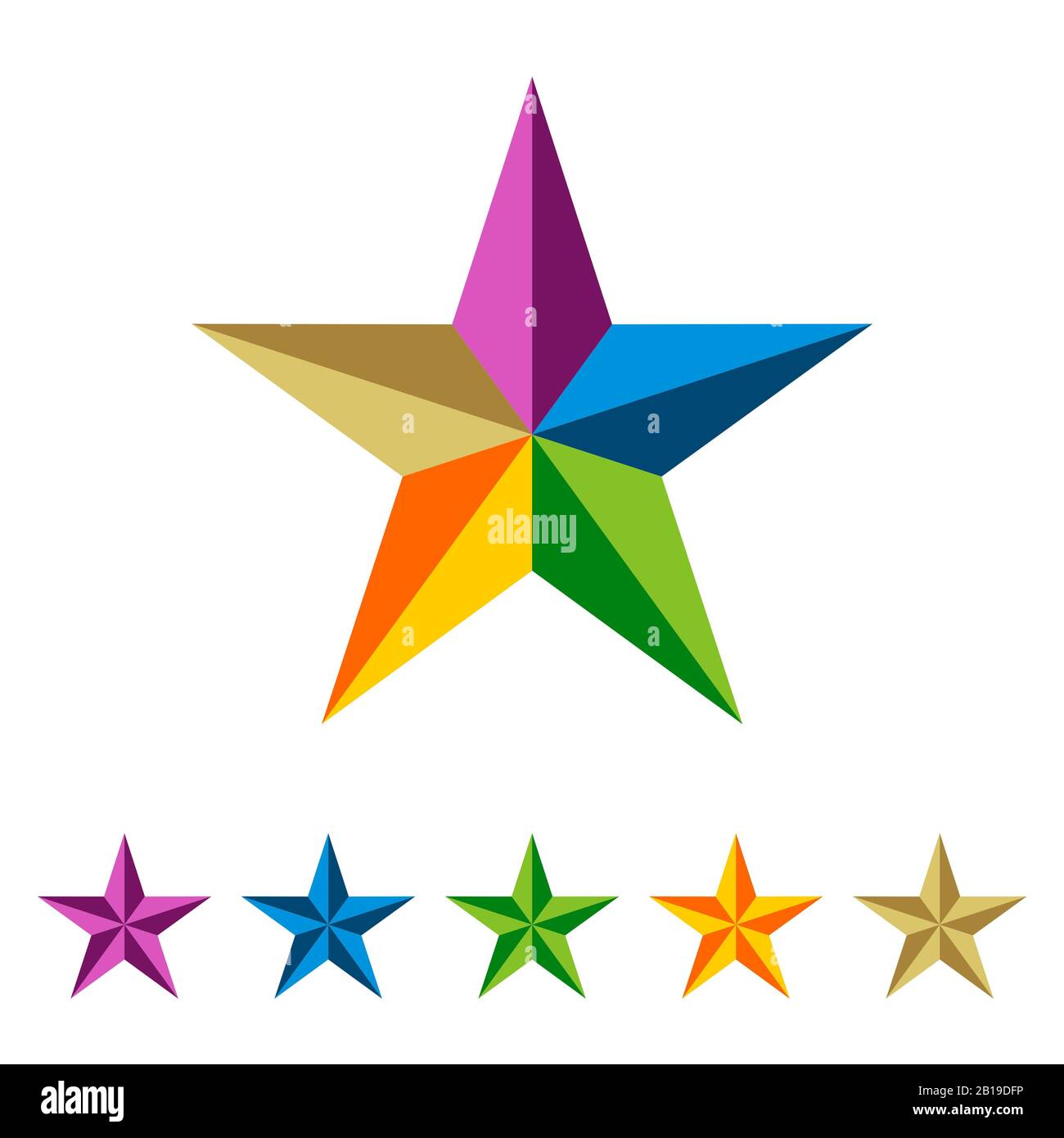 Set Colorful Star Logo Template Illustration Design. Vector EPS 10 ...