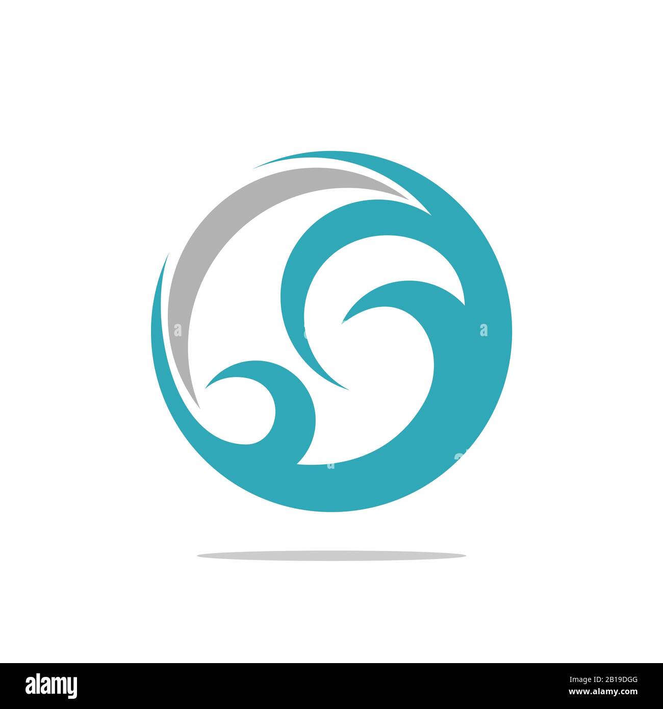 Circle Shape Swirl Teal Wave Illustration Design. Vector EPS 10 Stock ...