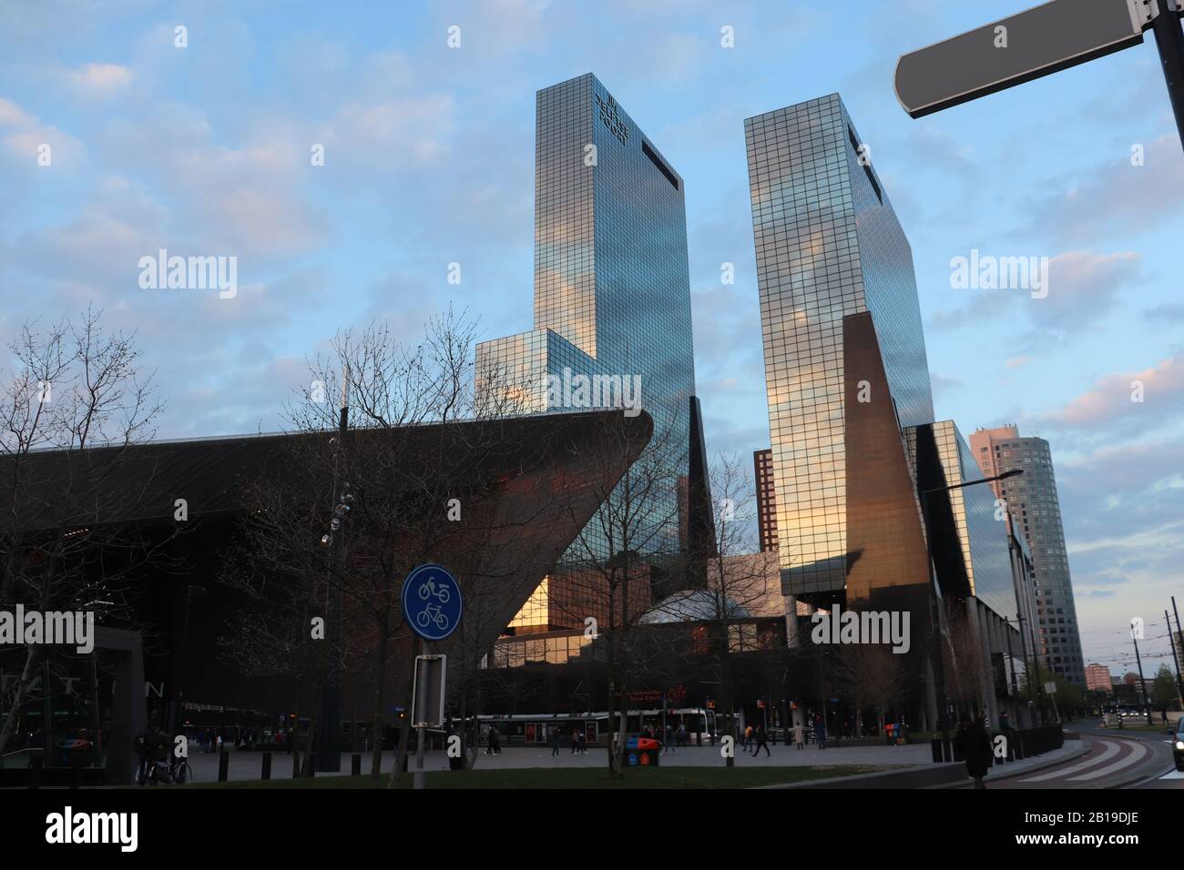 Beautiful modern architecture and skyscrapers in the streets of ...