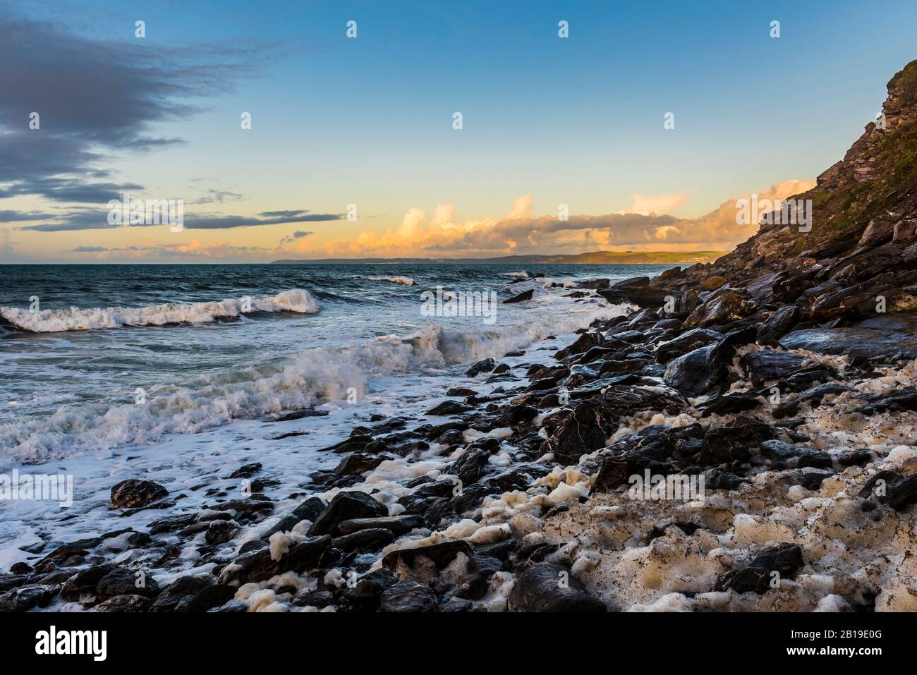 Cove below Military Road just after sunrise, near Rame Peninsula ...