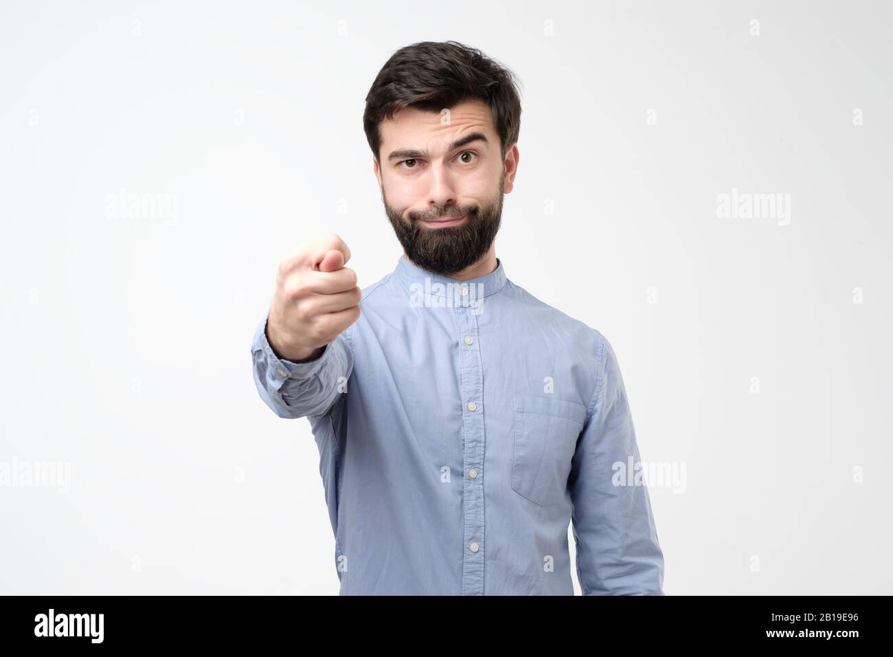 Hispanic man giving finger fig gesture you are going to get zero ...