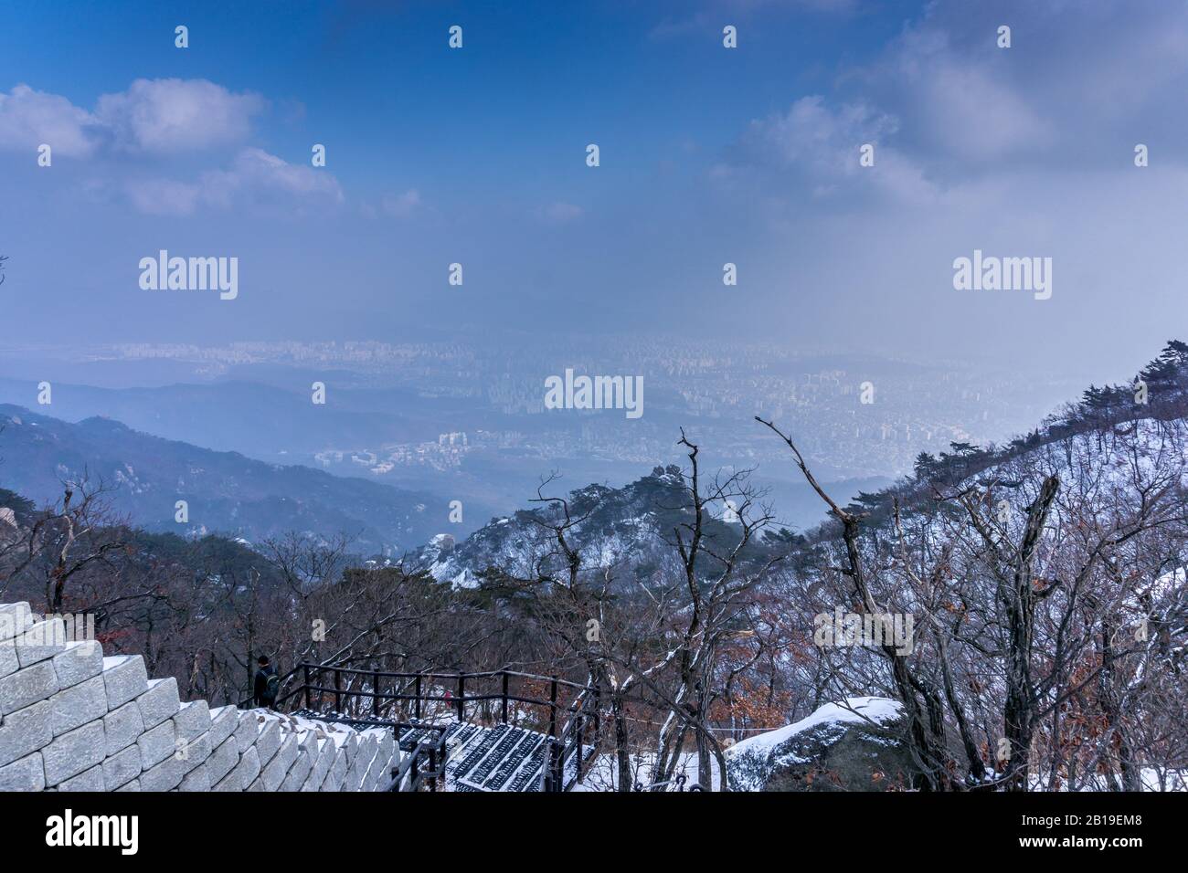 Bukhansan National Park, View from Bukhan Mountain overlooking , Seoul ...