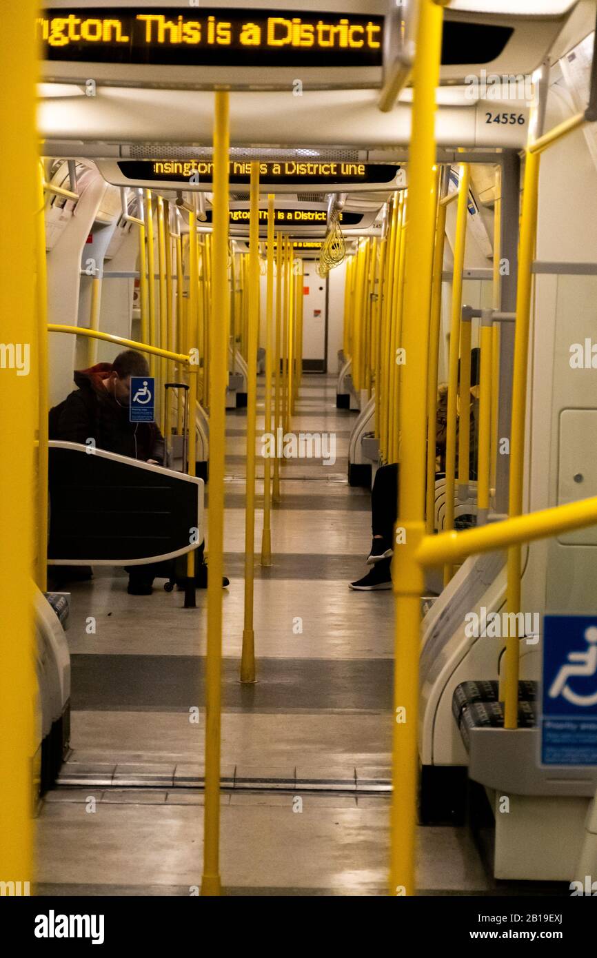 The Quiet Tube: A near empty carriage on the London Underground Stock ...