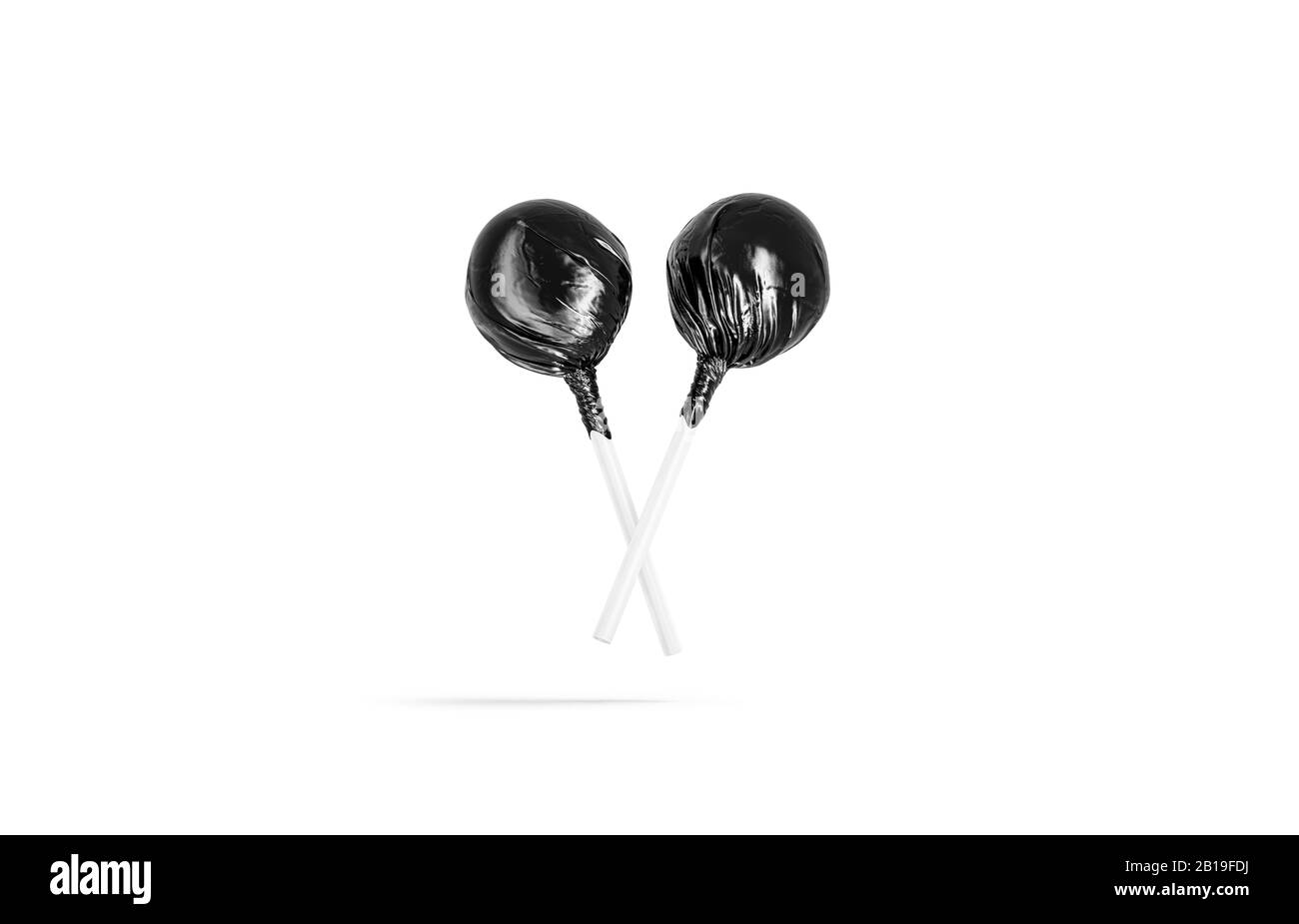 Blank two black lollipop wrapper mock up, no gravity Stock Photo - Alamy