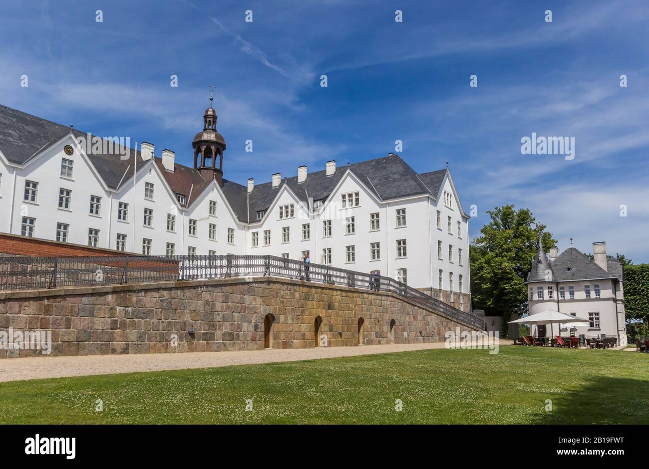 Historic white castle and restaurant in Plon, Germany Stock Photo - Alamy
