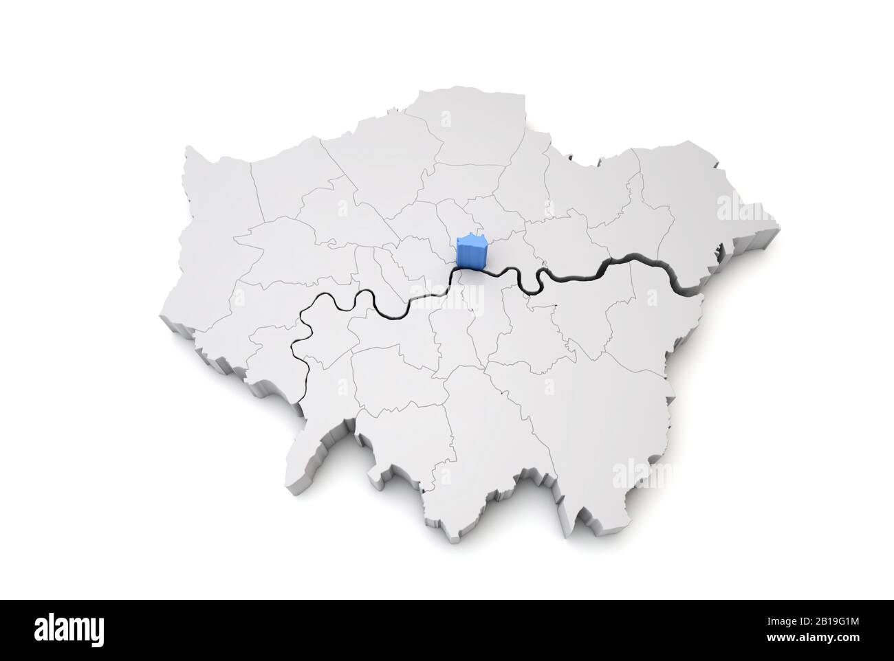 Aerial map of london thames river hi-res stock photography and images ...