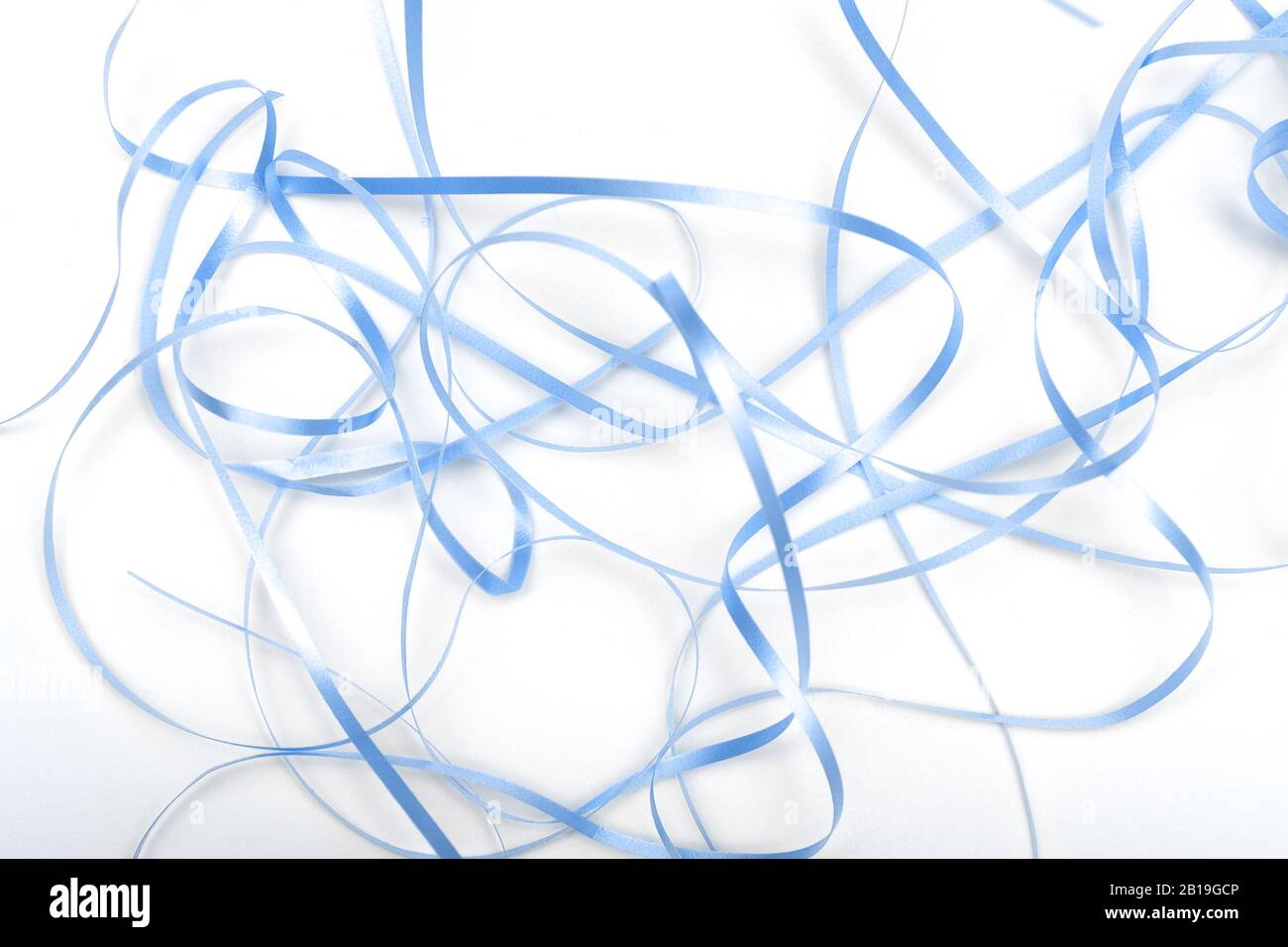 Blue thin ribbon, isolated on white background Stock Photo - Alamy