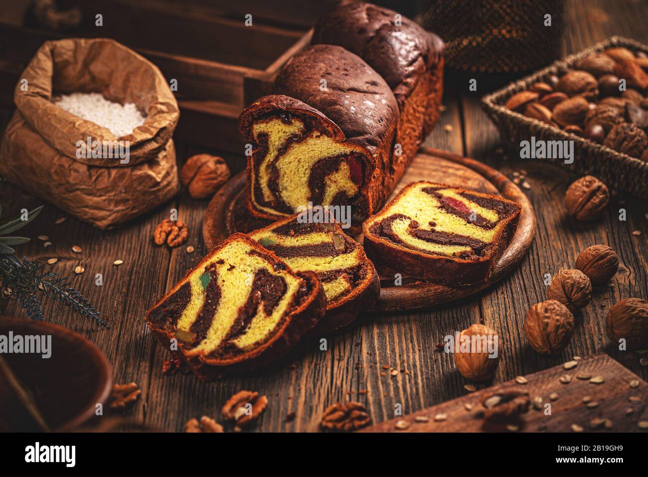 Sweet braided bread loaf Stock Photo - Alamy