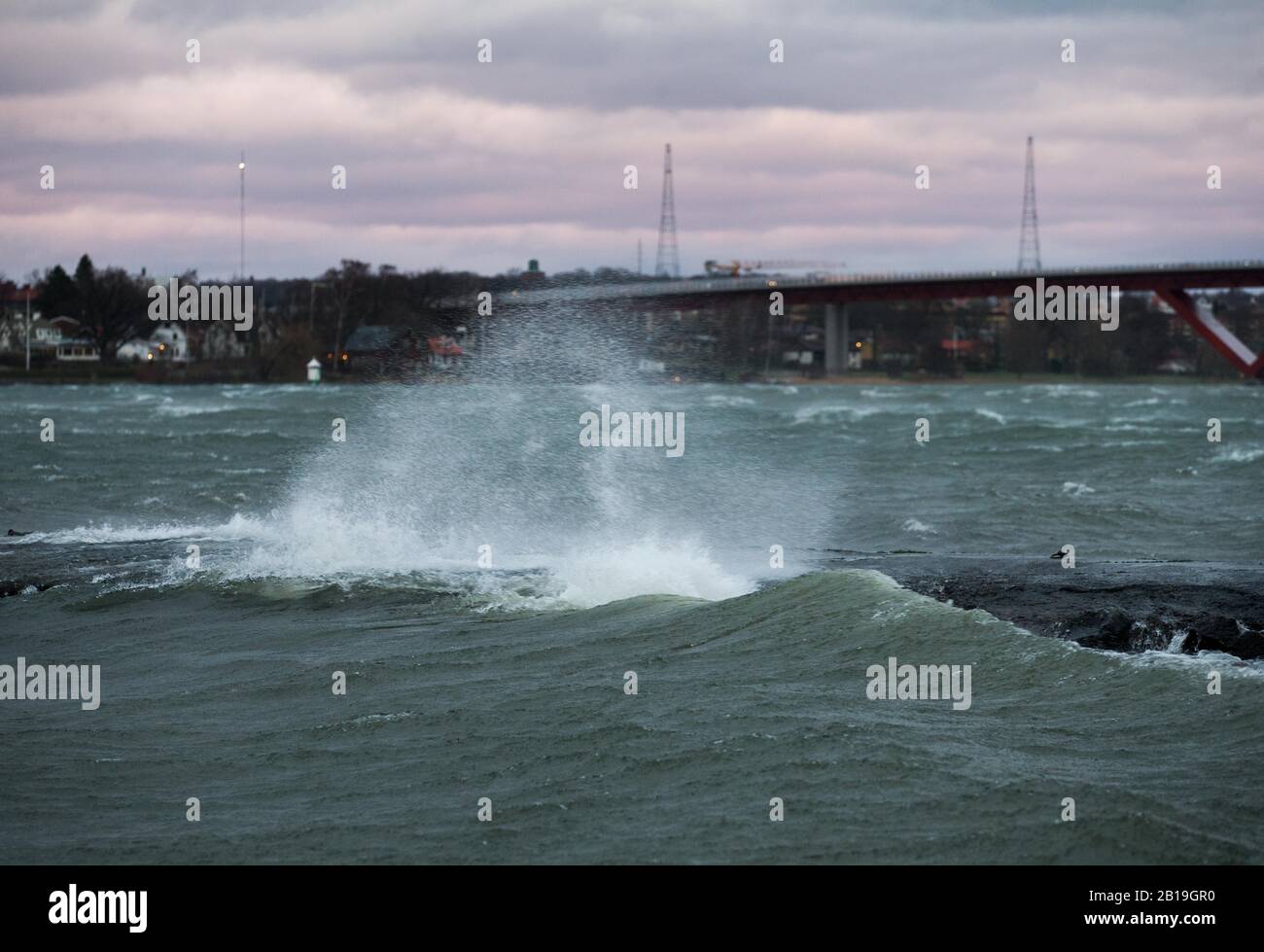Storm Helga pulled in full force over lake Vättern on Friday.Photo ...