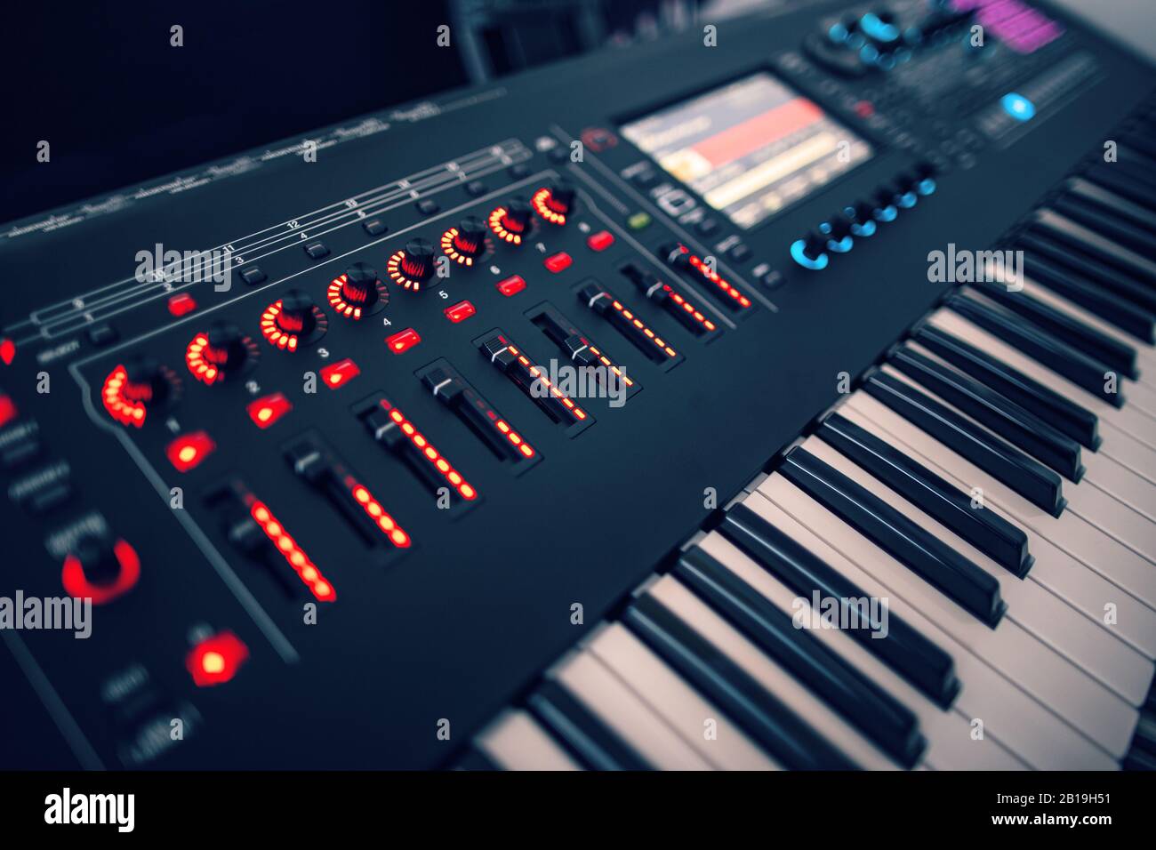 Modern studio synth panel Stock Photo - Alamy