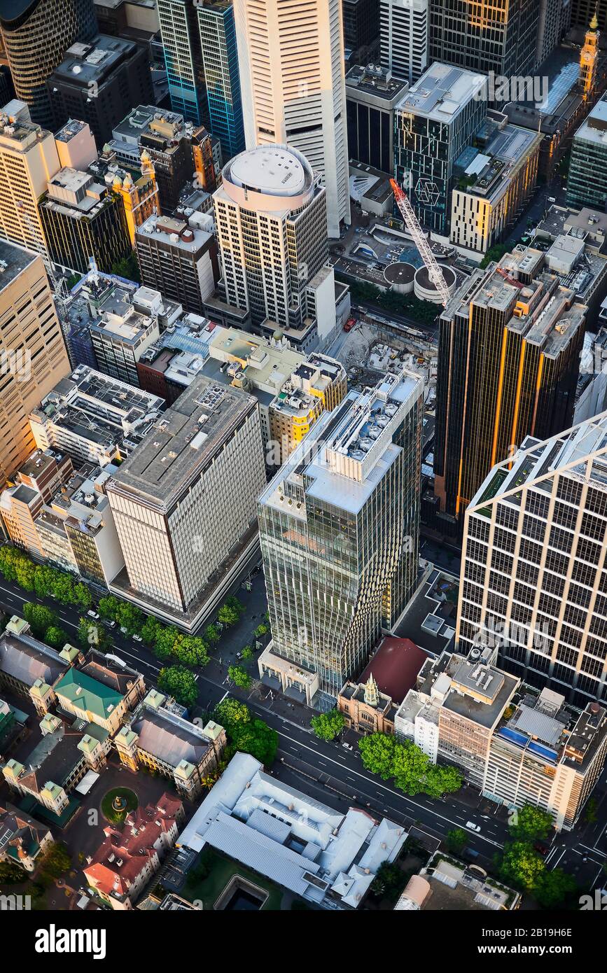 Aerial view. Sixty Martin Place, Sydney, Australia. Architect: HASSELL ...