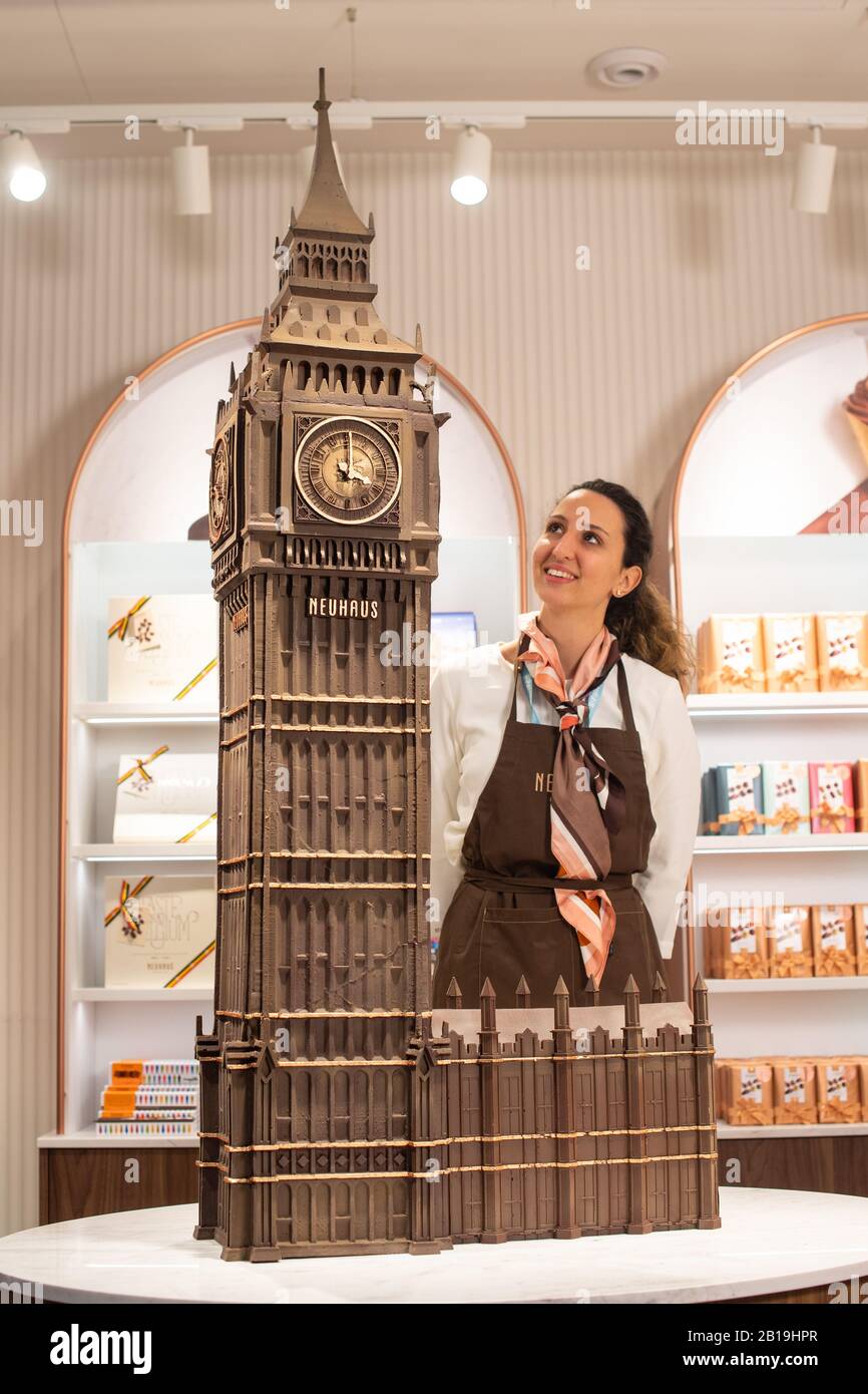 Federica Bianchi views a giant handcrafted chocolate replica of the ...