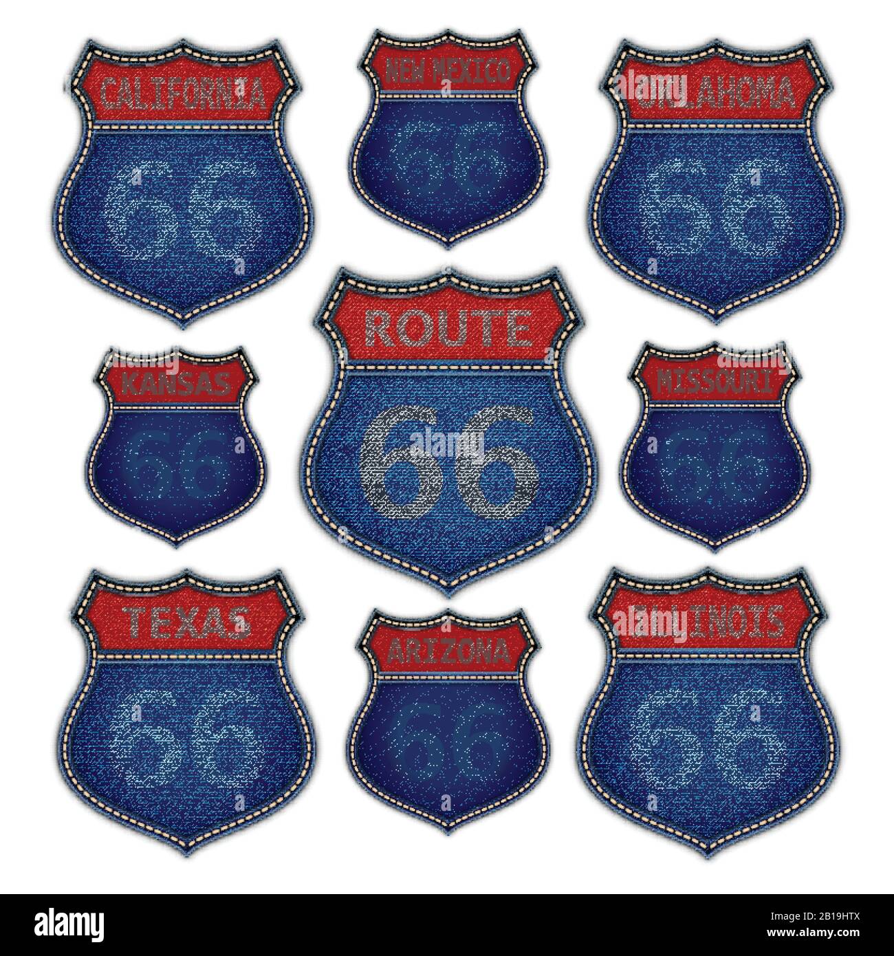 Vector Historic Route 66 Stickers Stock Vector Image & Art - Alamy