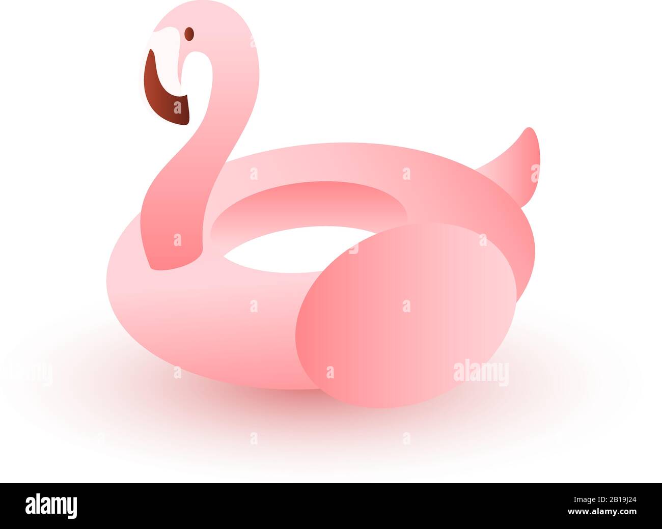 Pink flamingo illustration vector on white background. Summer rubber ...