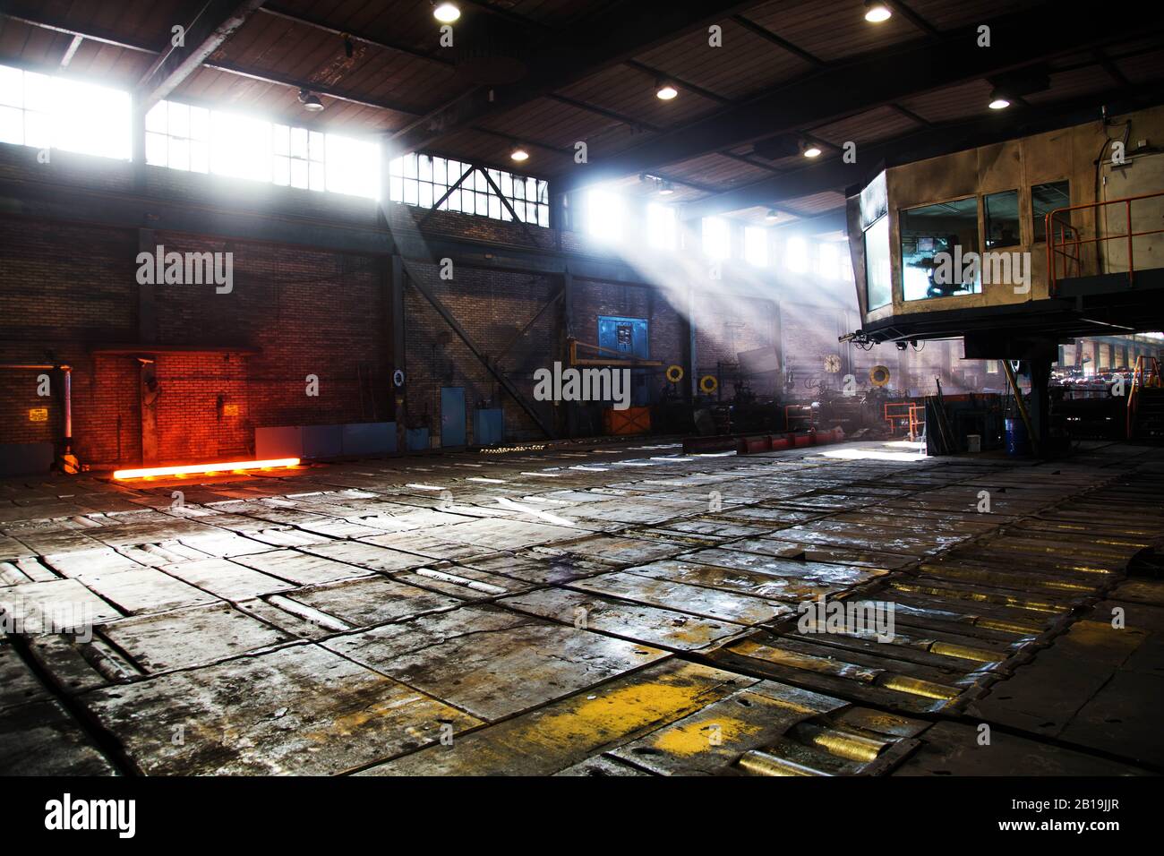 Medium rolling mill in a steel mill in Ovako Steel, Boxholm, Sweden ...