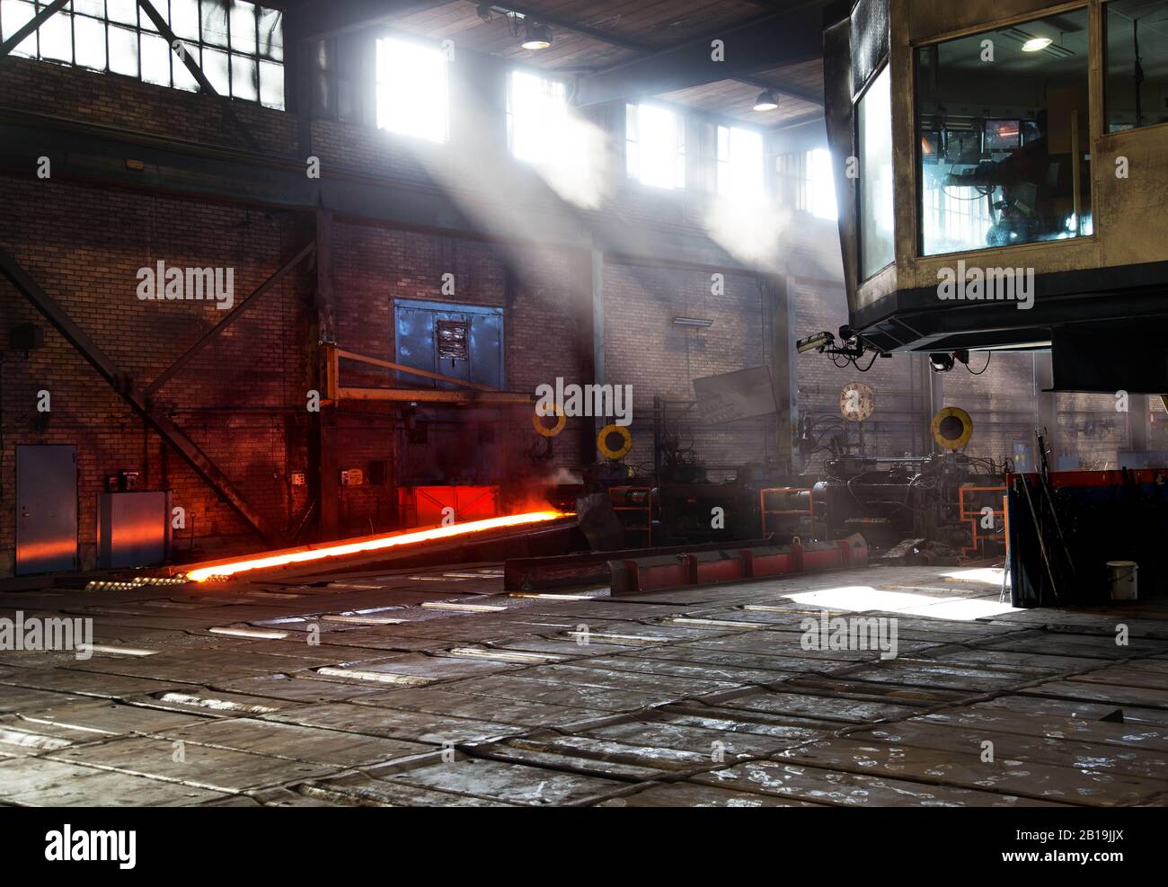 Medium rolling mill in a steel mill in Ovako Steel, Boxholm, Sweden ...