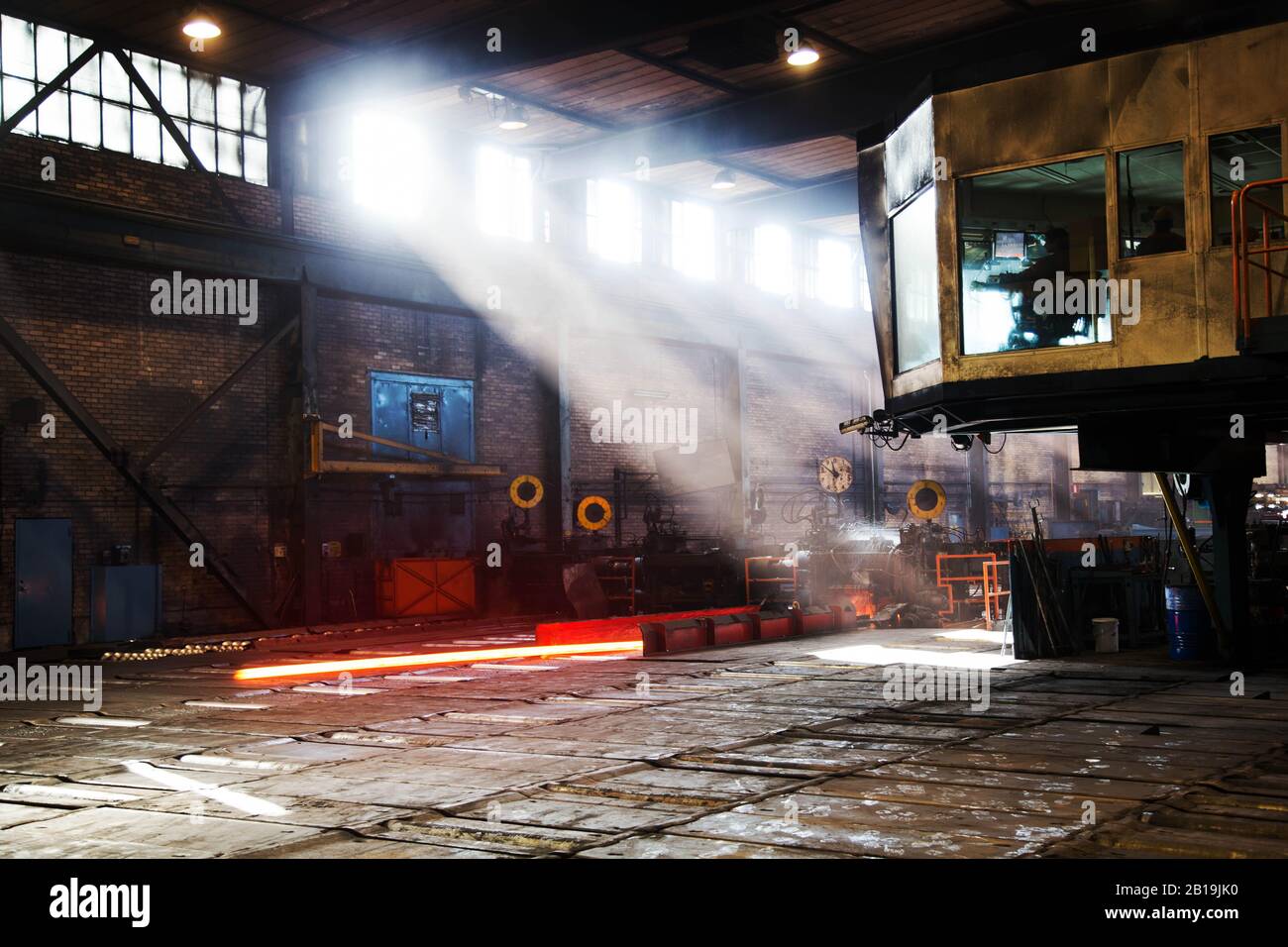 Medium rolling mill in a steel mill in Ovako Steel, Boxholm, Sweden ...