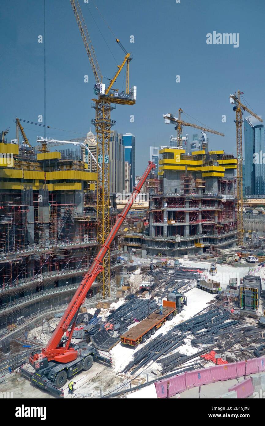 Buildings under construction in Dubai, United Arab Emirates, Middle ...
