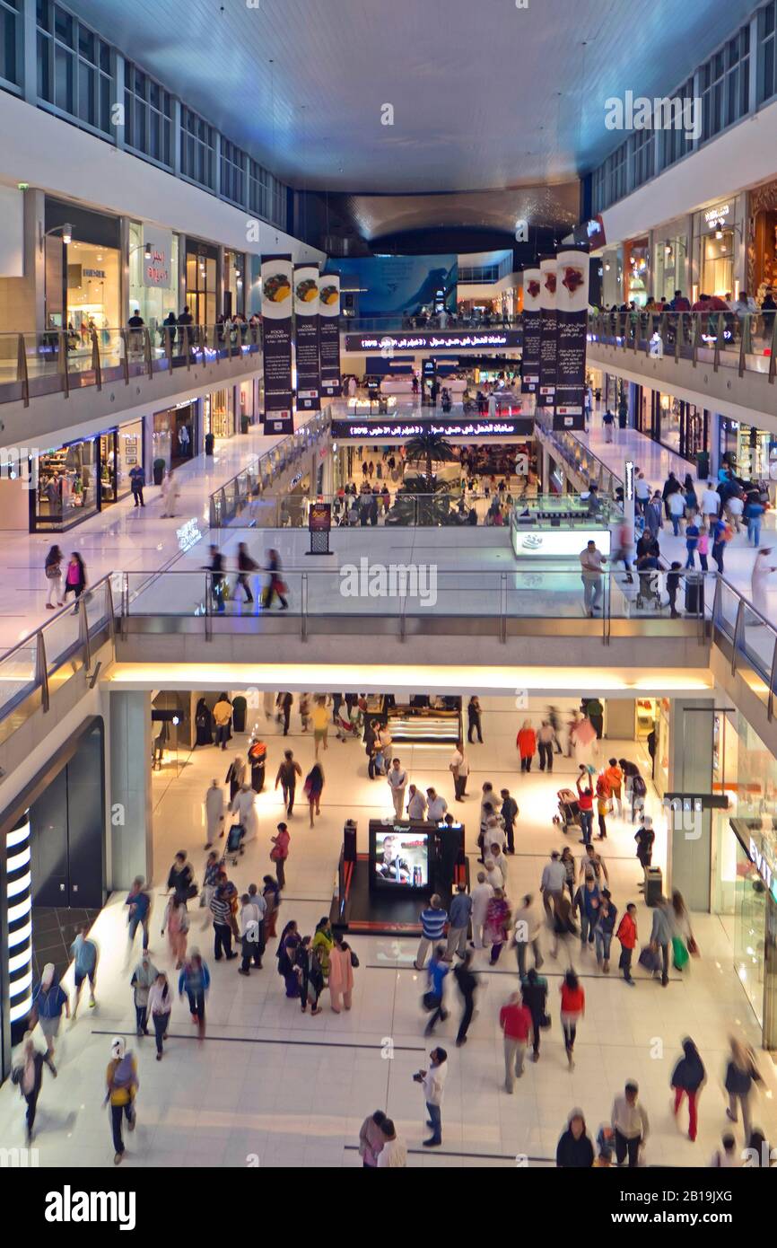 Customers inside the Dubai Mall, one of the largest shopping centers in ...