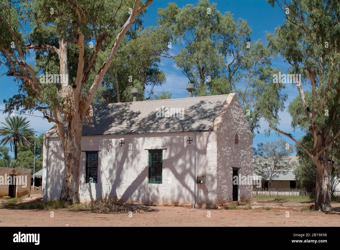 Australia, chapel in the old mission station of Hermannsburg Stock ...