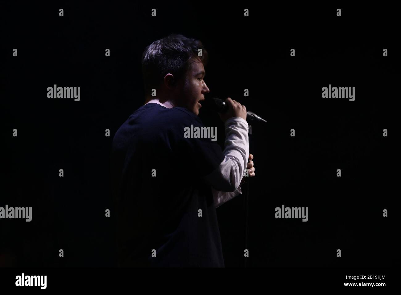 Italy. 21st Feb, 2020. Italian singer Alfa performing live at Spazio ...