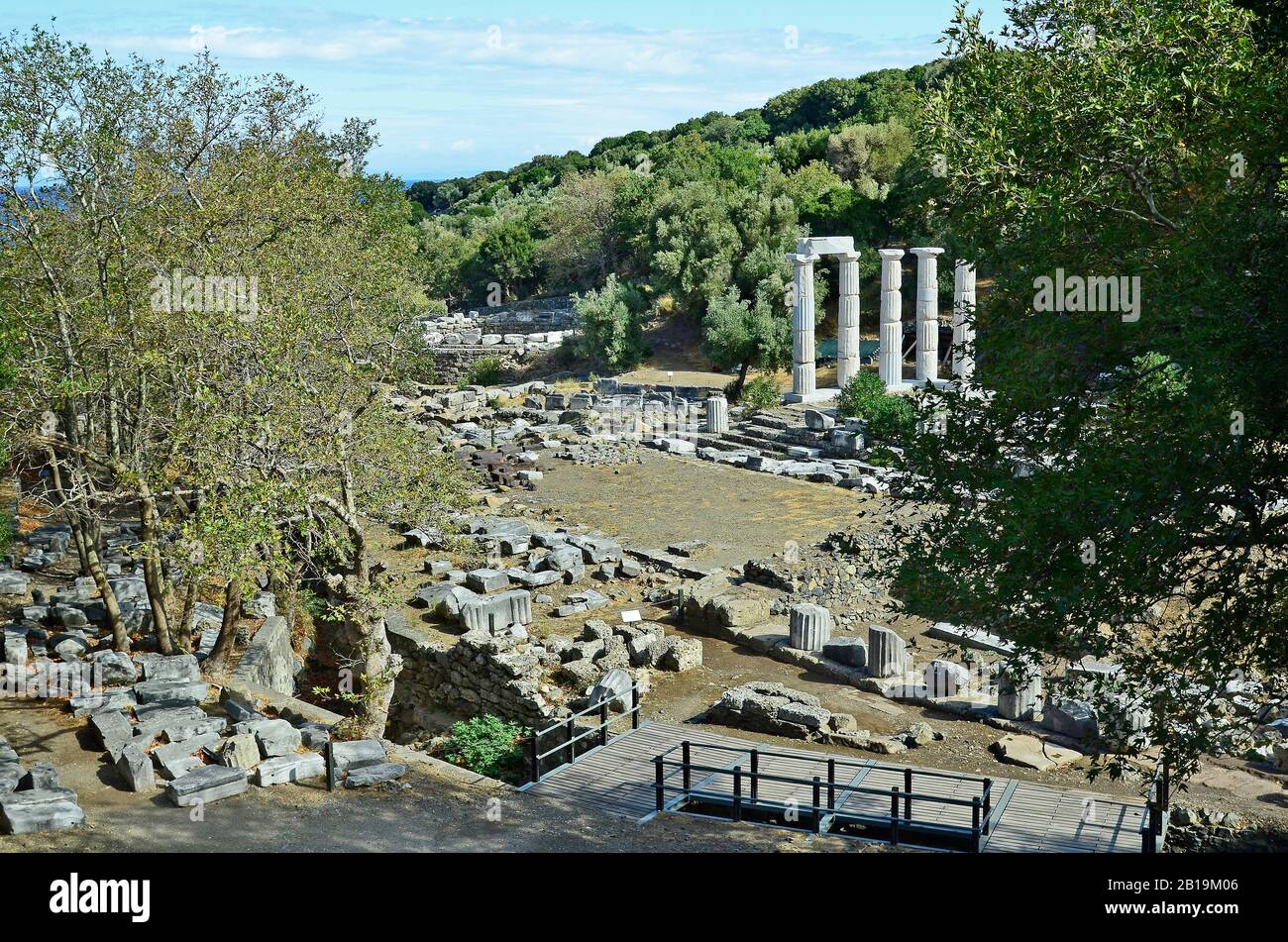 Greece, Samothrace, Sanctuary of the great gods in Palaeopolis, ancient ...