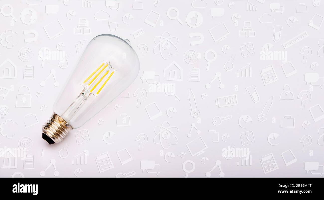 Light bulb, idea concept with copy space for your text Stock Photo - Alamy