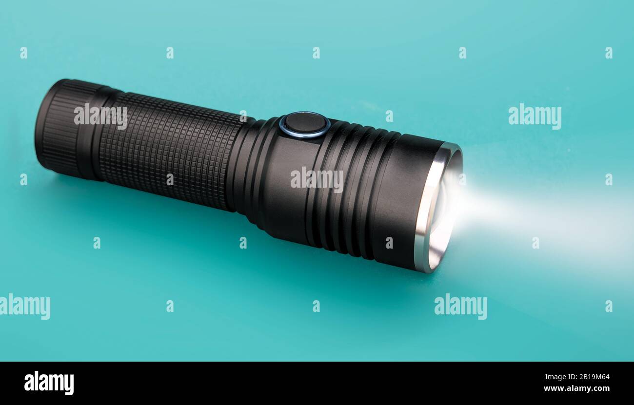 Battery powered flashlight with copy space for your text Stock Photo ...