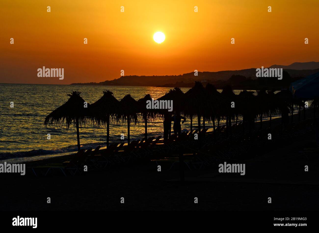 Greece, sundown on beach in Alexandroupolis Stock Photo - Alamy