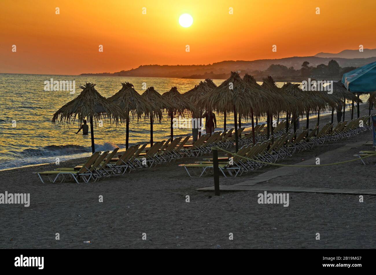 Greece, sundown on beach in Alexandroupolis Stock Photo - Alamy