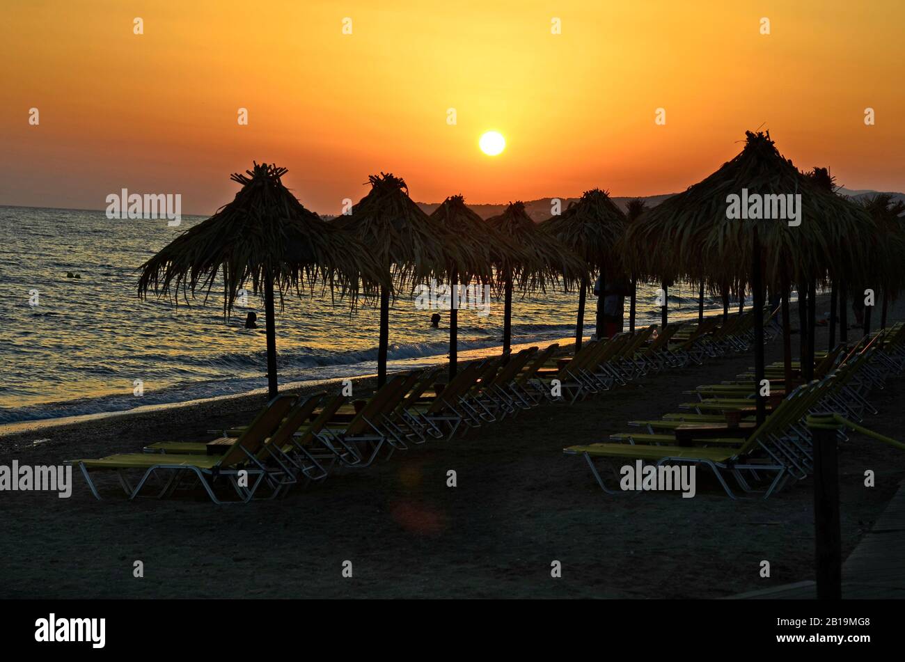 Greece, sundown on beach in Alexandroupolis Stock Photo - Alamy