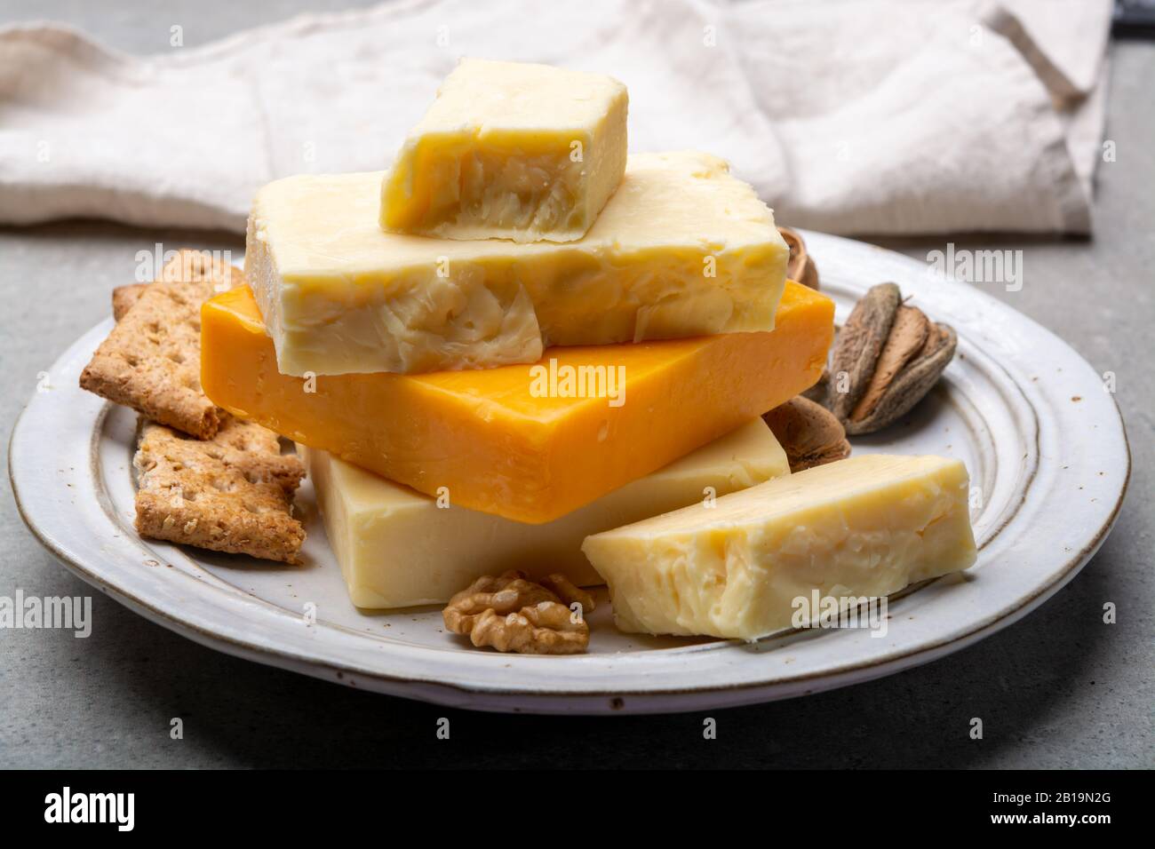 Cheese collection, matured and orange original British cheddar cheese ...