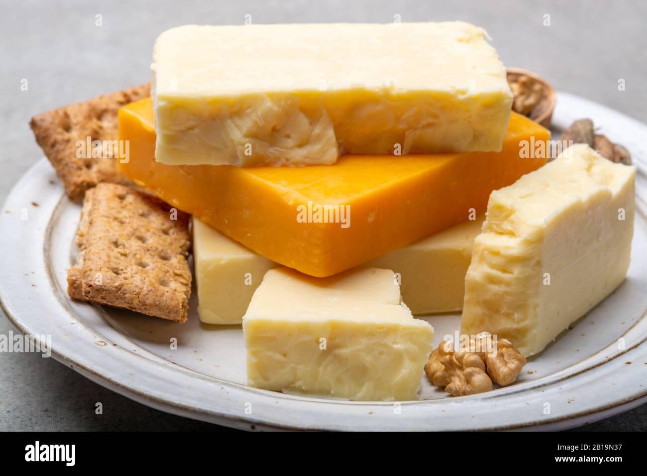 Cheese collection, matured and orange original British cheddar cheese ...