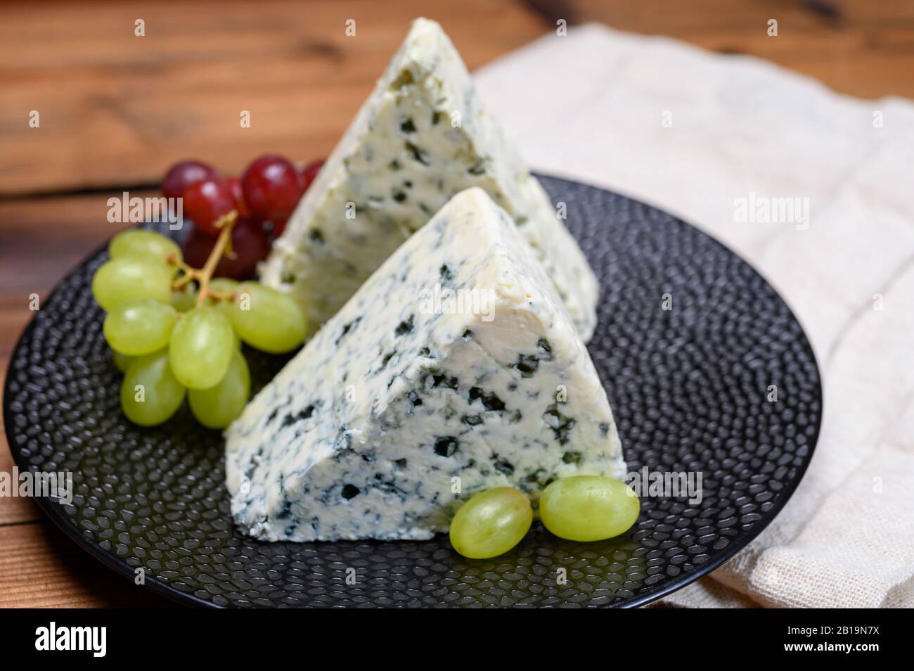 Cheese collection, strong Danish blue cheese Danablu with blue mould ...