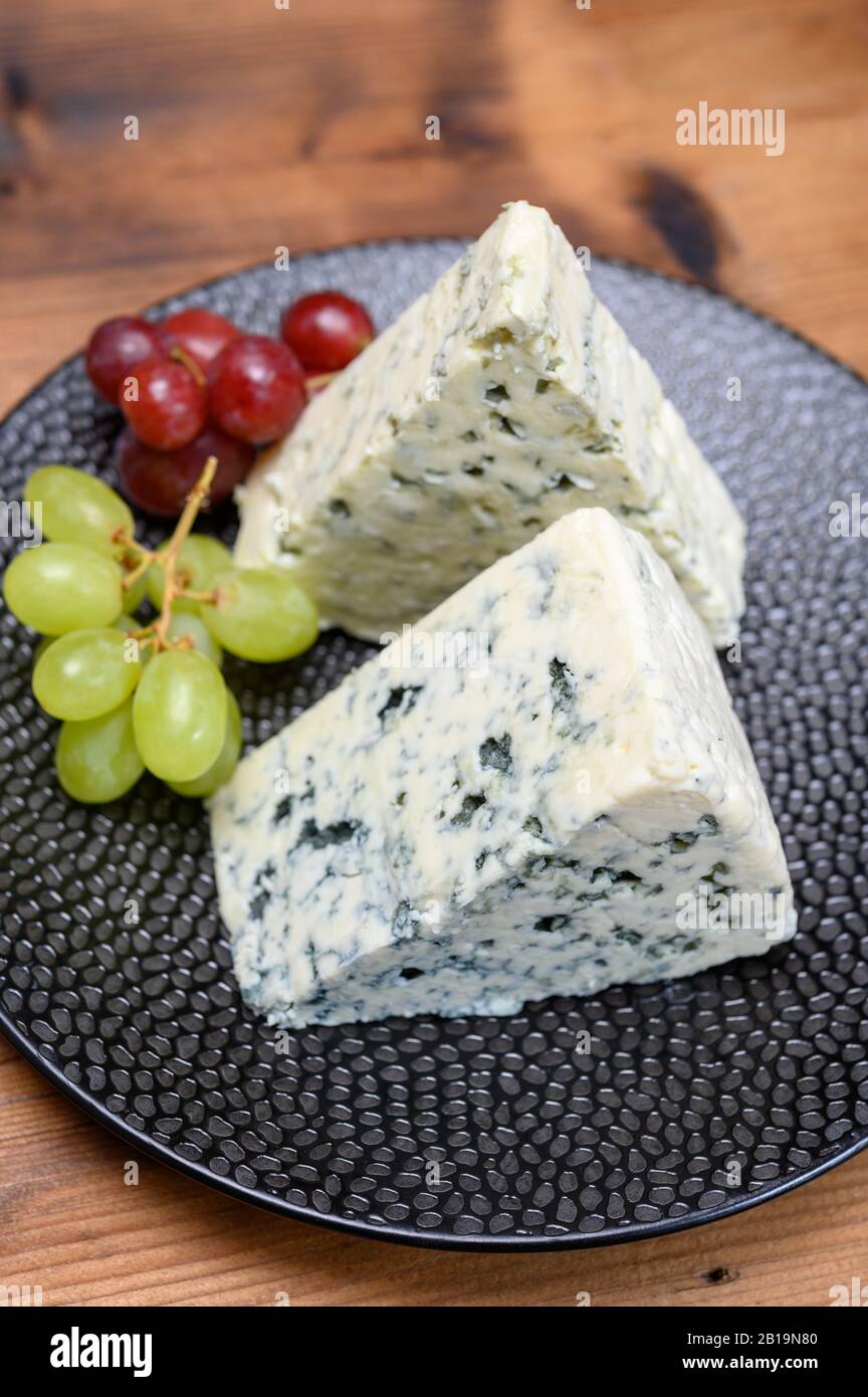 Cheese collection, strong Danish blue cheese Danablu with blue mould ...
