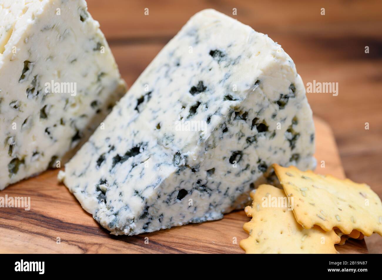 Cheese collection, strong Danish blue cheese Danablu with blue mould ...