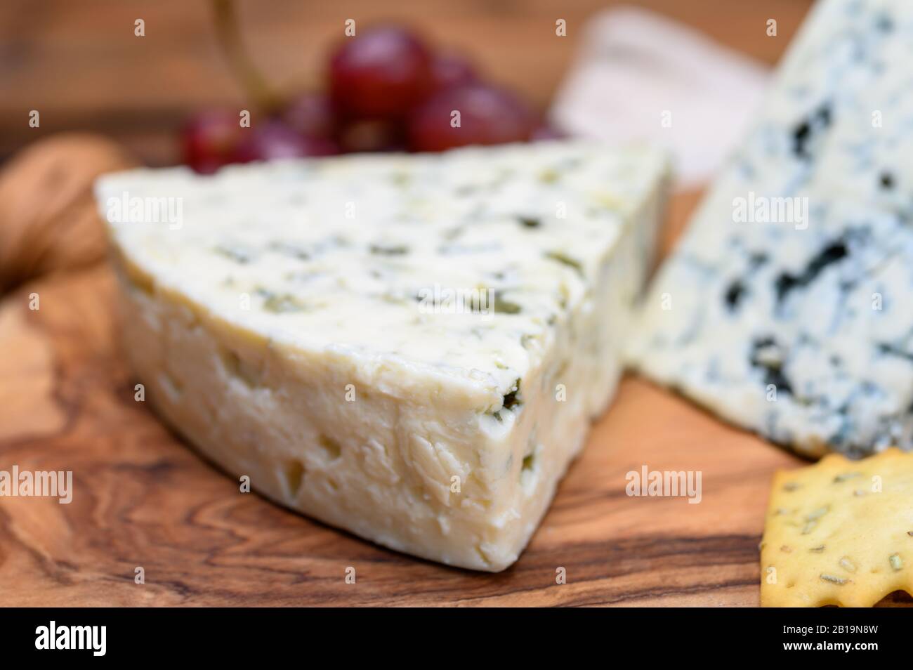 Cheese collection, strong Danish blue cheese Danablu with blue mould ...